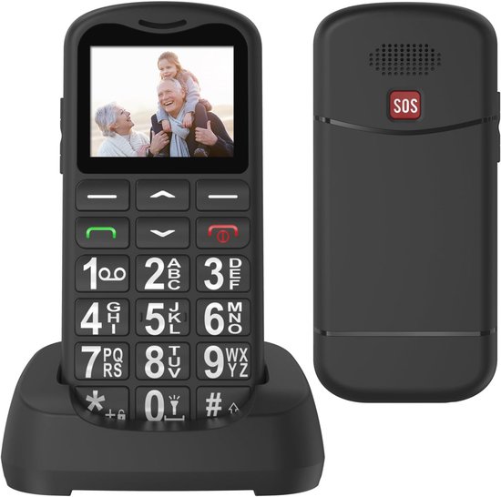 Mobiele telefoon voor senioren met grote toetsen en kleurendisplay | bol