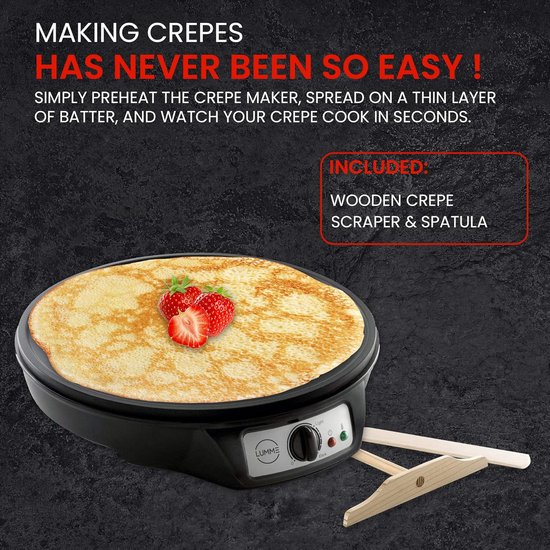 Crepe Maker met Antiaanbaklaag en Instelbare Temperatuur – Ideaal voor ...