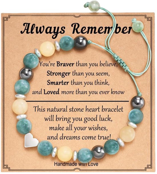 Meaningful Natural Stone Message Card Bracelet for Daughter, Grandchild ...