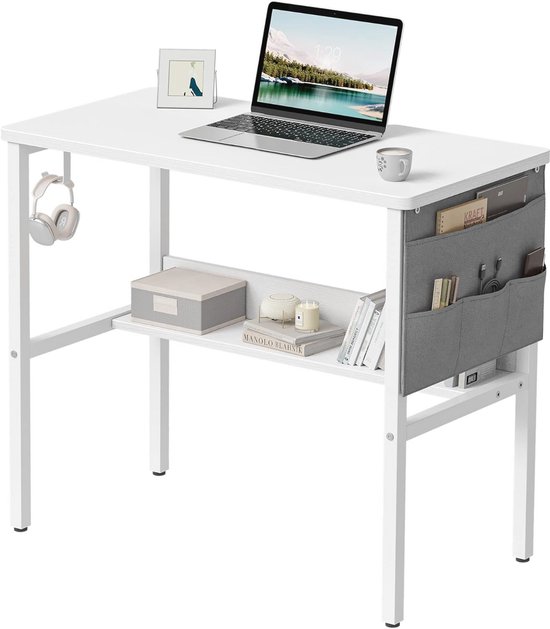 Bureau 96 x 40 cm | Computertafel | Kleine PC-tafel | Stabiel Wit | bol