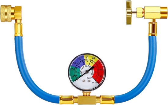 Universele Airco Vulslang met Manometer voor R134a & 1/2 ACME | bol