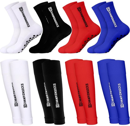 Set van 8 Paar Teensokken en Been Sleeves voor Voetbal en Sport ...