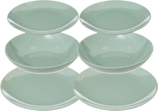 Secret de gourmet Servies set Colorama uni - 36-delig - groen ...