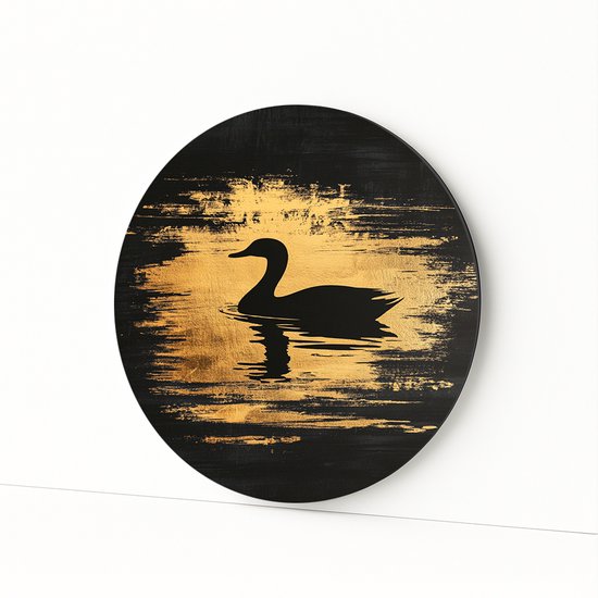 Eend silhouet – wandcirkel – Dibond muurcirkel – 100x100 cm | bol