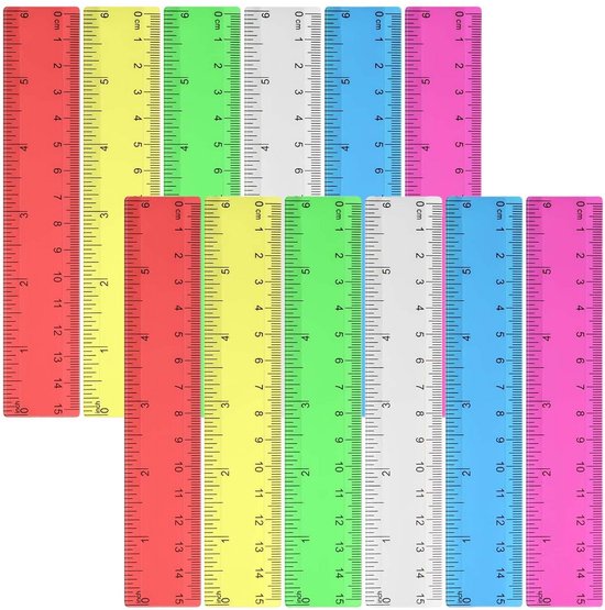 Set van 12 linialen 15 cm voor school en knutselen | bol