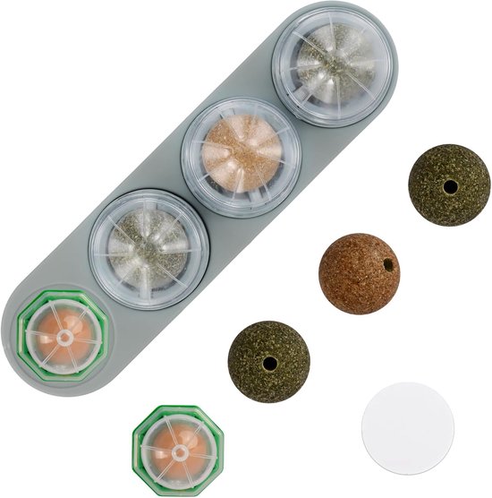 8 Pcs Catnip Ball - Edible Rotating Cat Mint Toy - Wall Roller voor Kat ...