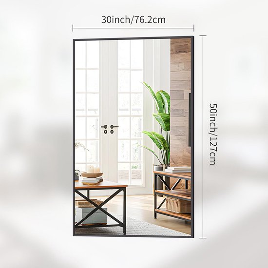 Grote Rechthoekige Wandspiegel 90x50 Inch met Metalen Frame voor ...