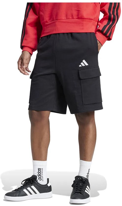 Adidas Essentials Feel Cozy French Terry Cargo Shorts Zwart L Man | bol