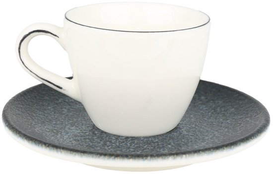 Bonna Mega - Espresso kopjes & schotel - 80 cc - Porselein - - set van ...
