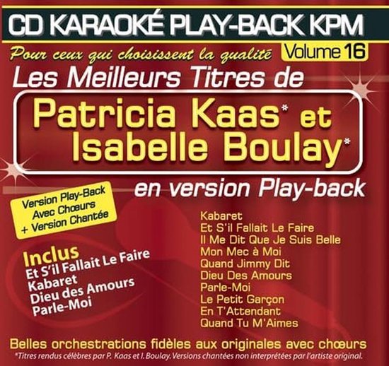 Karaoke CD Sporen Patricia Kaas & Isabelle Boulay - 10 Populaire ...