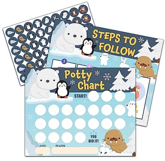 Zindelijkheidstraining Stickerkaart voor Peuters - 10 Kaarten met ...