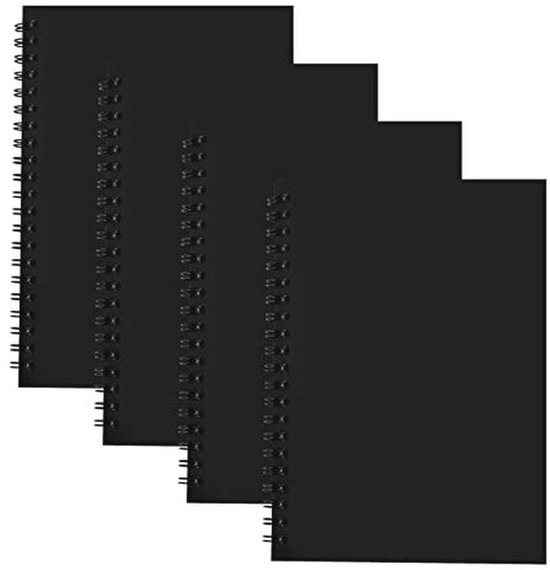Schetsboek A5 - 4 Stuks, 100 Pagina's, Blanco Tekenblokken, Dubbele ...