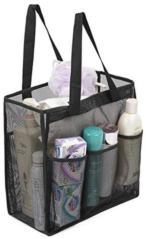 Grote Mesh Douche Bag Tote - Draagbare Organizer met Droge en Natte ...