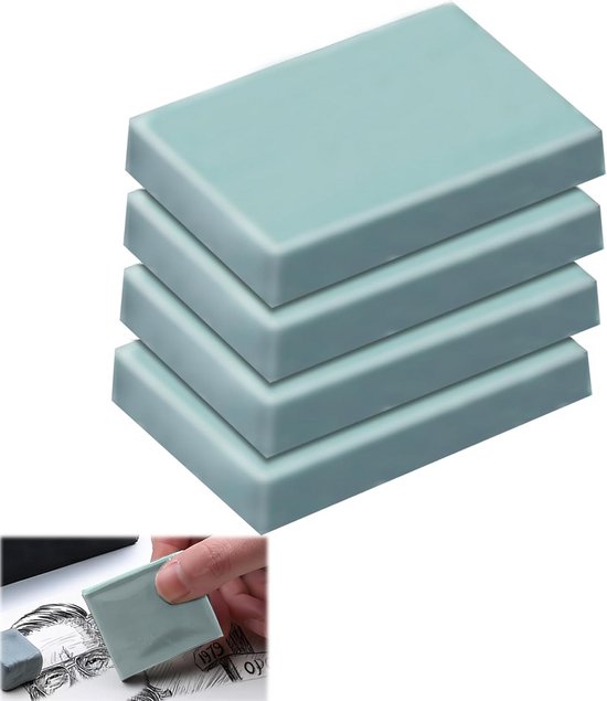 Kneedgum Set Grijs 4 Stuks - Zachte Kneedbare Gum voor Tekenen en ...