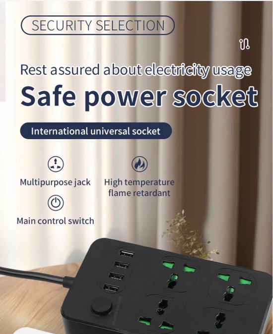 Stopcontact met USB- en Type C-poort, geschikt voor thuis- en ...