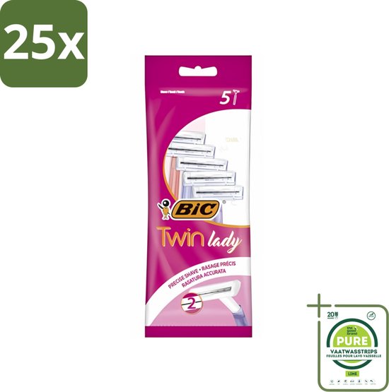 25 x Bic - Twin Lady - Scheermesjes - Dubbel Mesje - Wegwerpmesjes - 5 ...