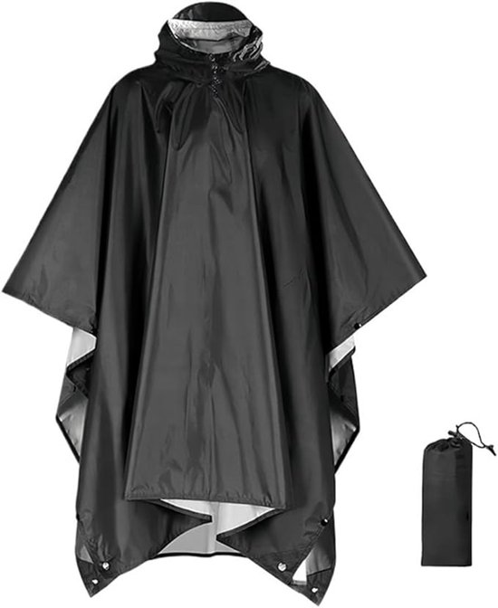 3-in-1 regenjas voor buiten, met capuchon, draagbaar, waterdicht, voor ...