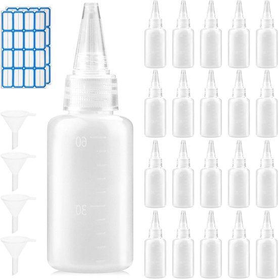 Set van 20 knijpflessen - 60 ml spuitflessen voor saus en ketchup ...