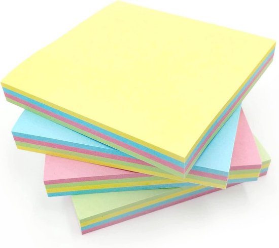 400 veelkleurige pastel Sticky Notes 76x76 mm - verwijderbare ...
