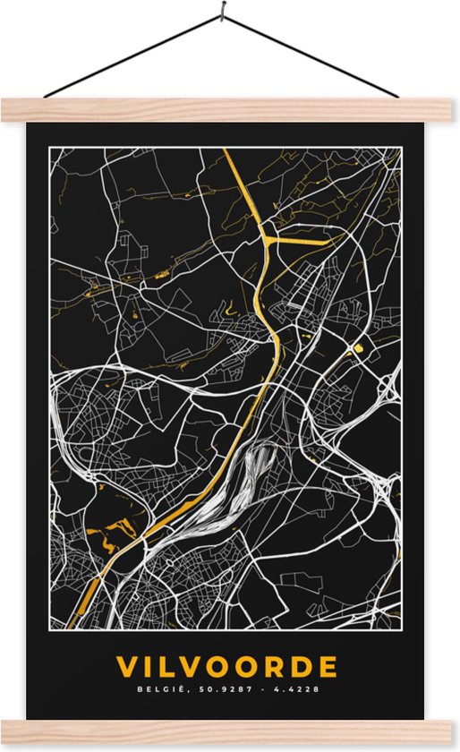 Posterhanger incl. Poster - Schoolplaat - Stadskaart - Vilvoorde ...