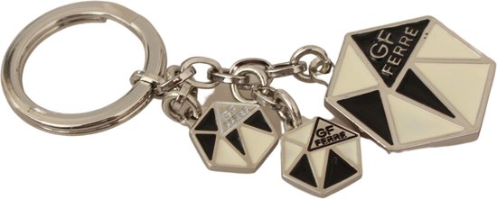 Beige Black Ring Metal Steel Branded Logo Keyring Keychain | bol.com