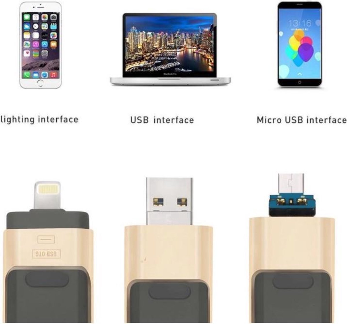 DrPhone Flashdrive 512 GB USB Stick iPhone / iPad / Samsung USB Stick ...