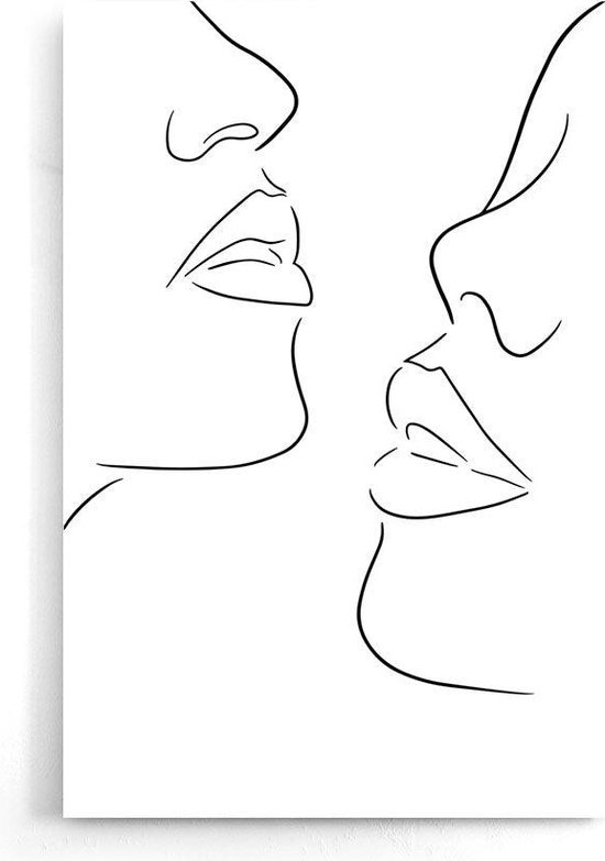 Walljar - Outline Faces III - Muurdecoratie - Poster | bol