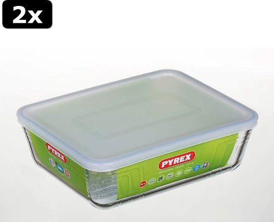 2x Pyrex Cook AND Freeze schaal met deksel 22x17x6cm 1,5L | bol.com
