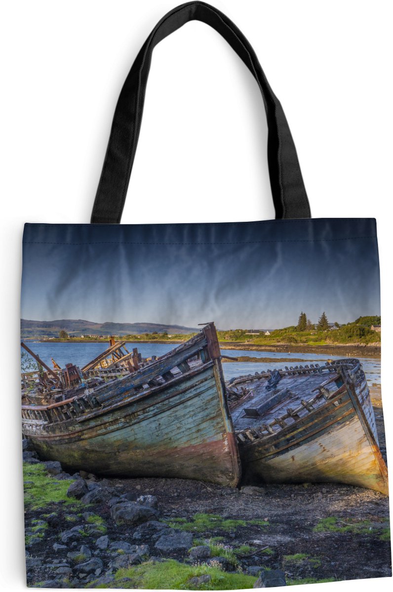 Schoudertas - Strandtas - Shopper Verlaten schepen op Mull - 45x45 cm ...