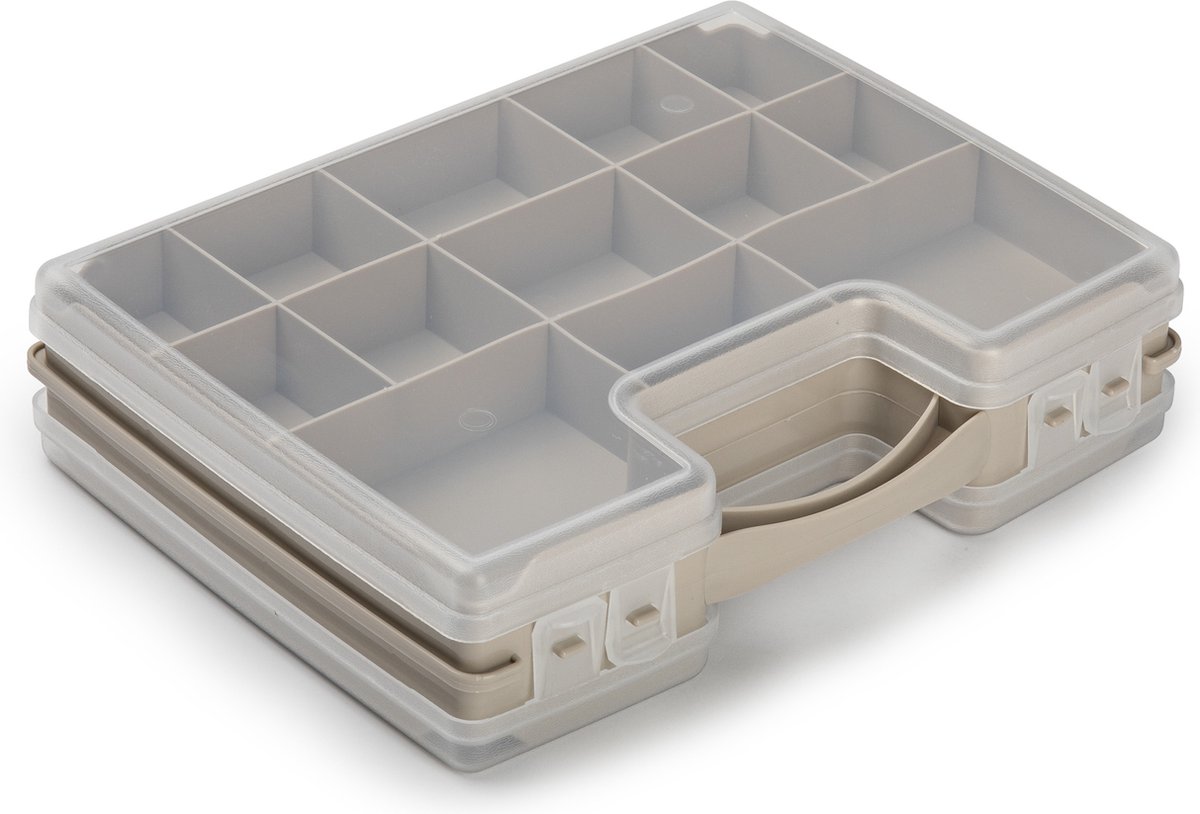 Forte Plastics - 4x opberg vakjesdoos/Sorteerboxen - 21-vaks kunststof ...