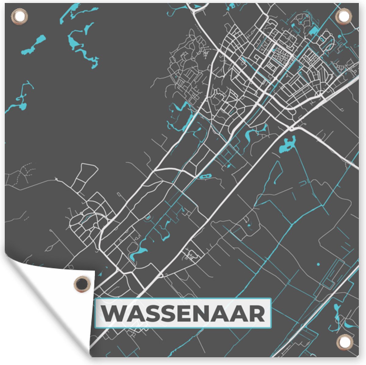 Tuinposters Kaart - Plattegrond - Stadskaart - Wassenaar - 50x50 cm ...