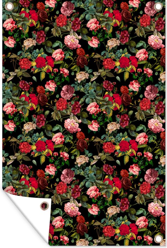 Décoration de jardin Fleurs - Rouge - Roses - 40x60 cm - Affiche de ...