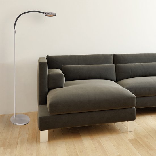 Modern leeslamp design | 1 lichts | grijs / smoke / zilver | glas ...