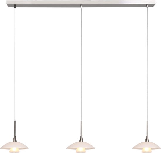 Moderne LED hanglamp 3 lichts balk met wit glas | bol.com