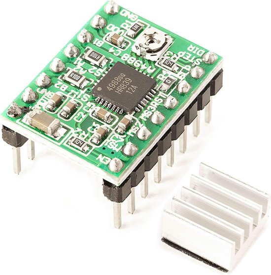AZDelivery A4988 Stappenmotor Driver Module met koellichaam compatibel ...