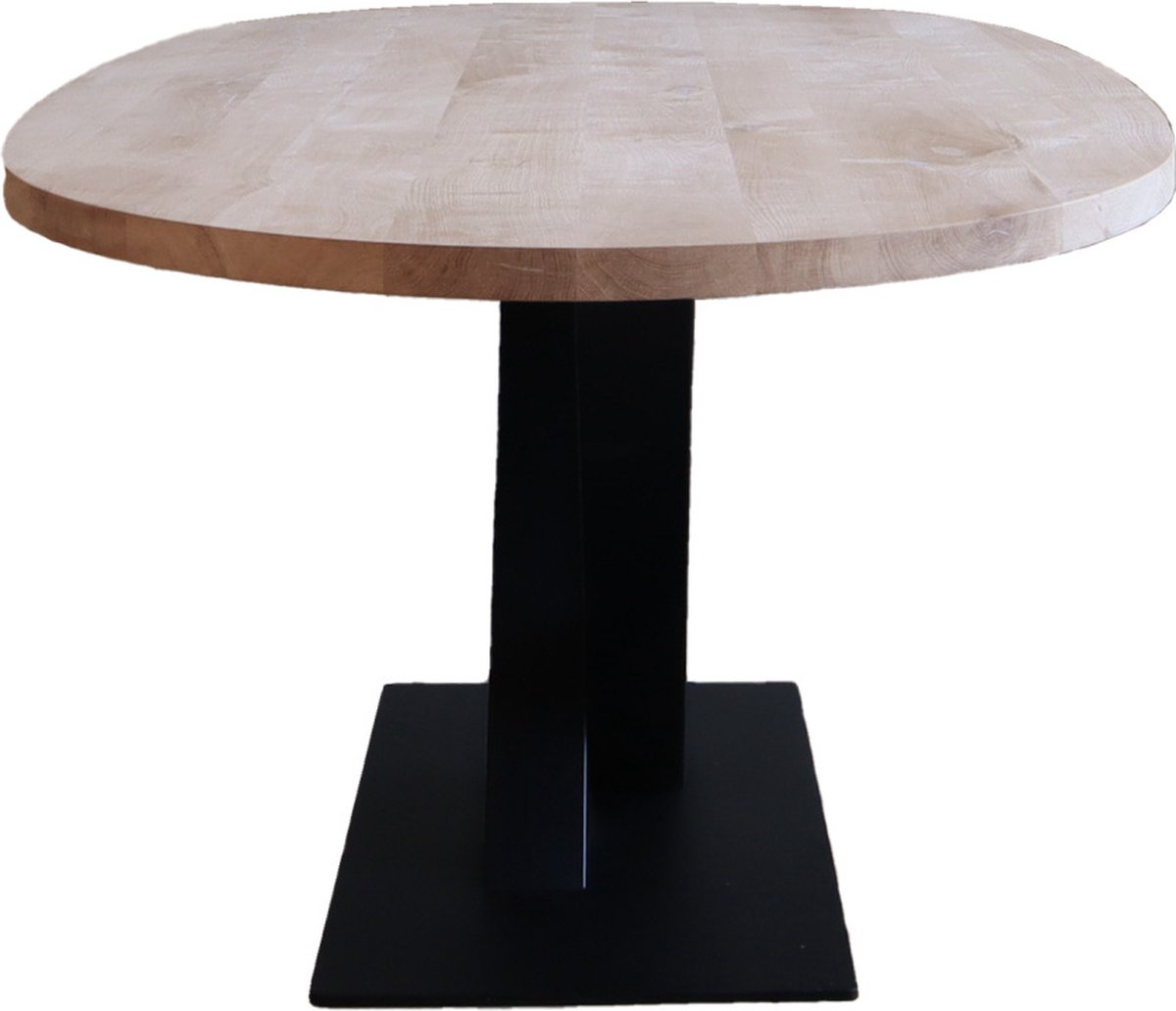 Old Inn Table de Salle à Manger Ovale Large Chêne 220x110cm Pied V ...