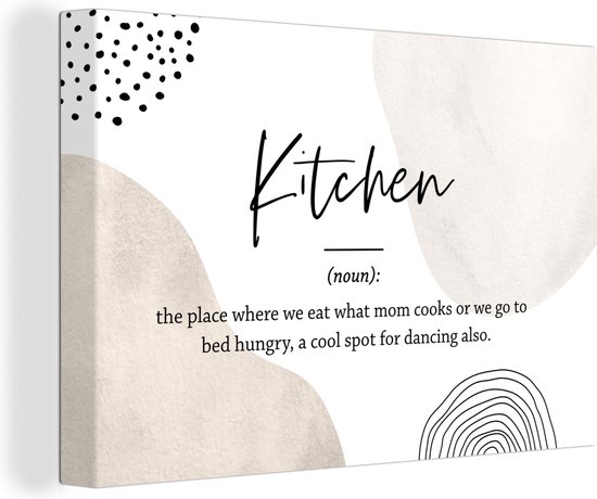 Canvas Schilderij Spreuken - Kitchen - Keuken definitie - Quotes ...