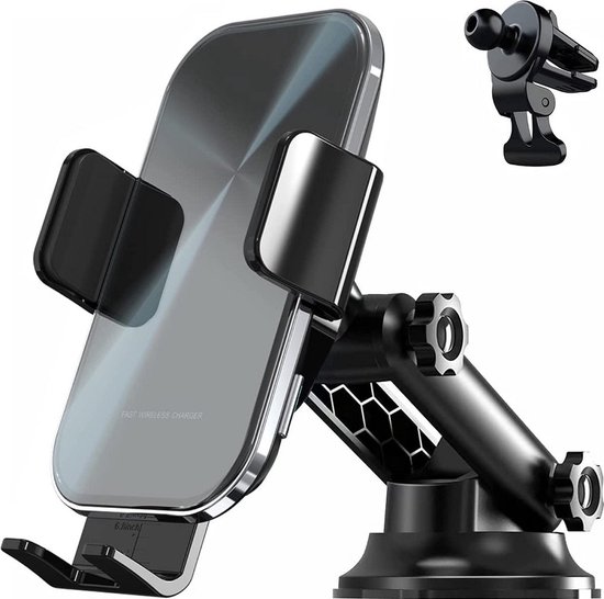LuxeBass Auto Telefoonhouder met ingebouwde Draadloze oplader ...