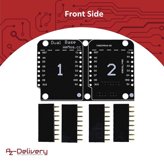 AZDelivery 3 x Dual Base Shield PCB Board D1 Mini NodeMCU ESP8266 ...