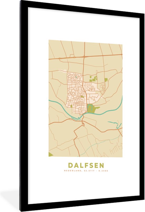 Fotolijst incl. Poster - Plattegrond - Kaart - Dalfsen - Stadskaart ...