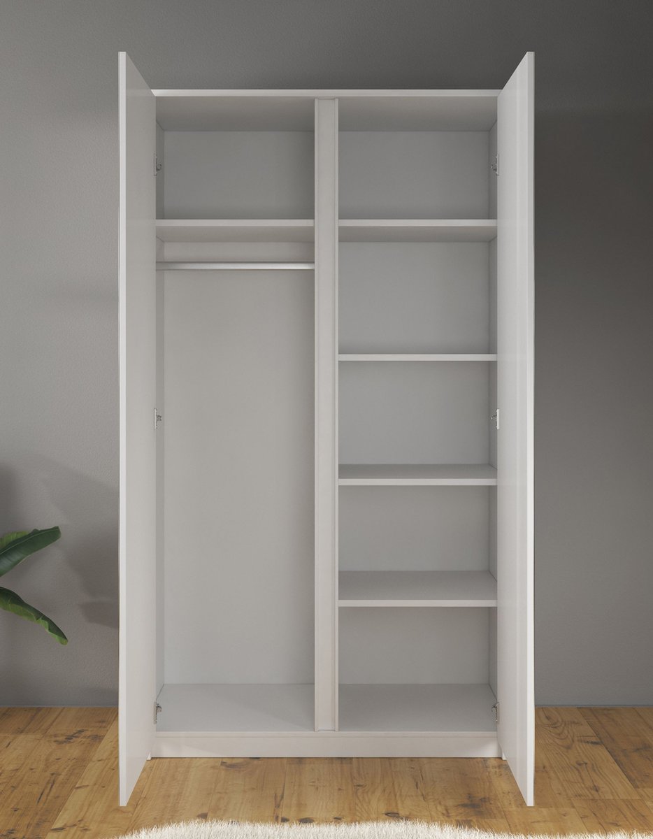 Meubella - Kledingkast Malibu - Wit - 113 cm | bol