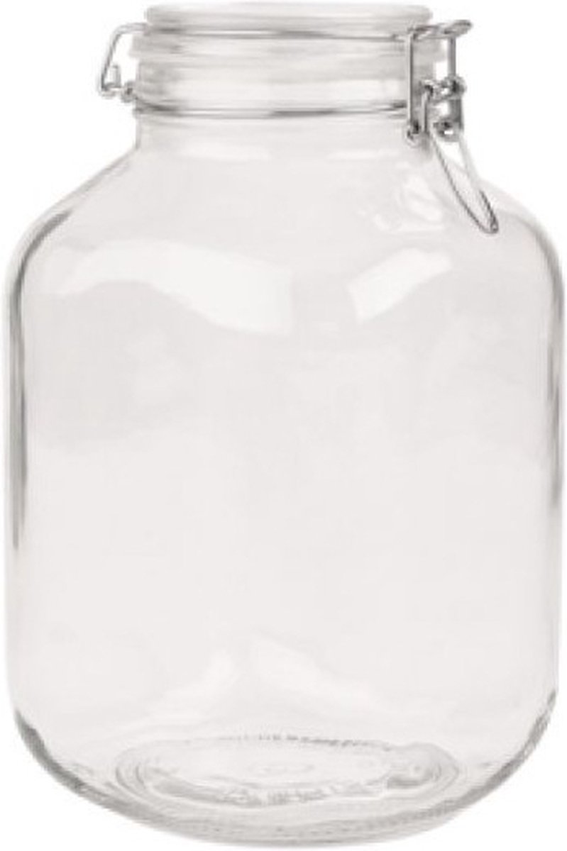 2x Weckpotten/inmaakpotten 4250 ml/4,2 liter met rode rubberen ring ...