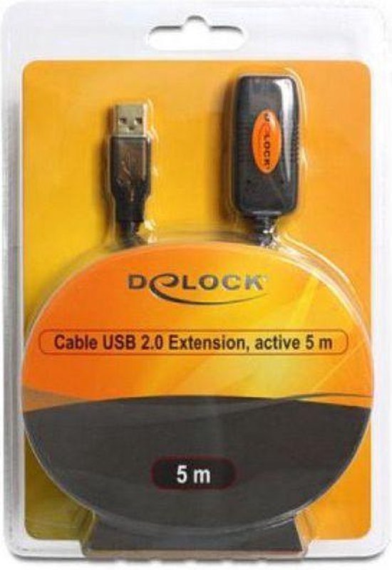 Delock USB 2.0 A Male naar USB 2.0 A Female - 5 m | bol.com