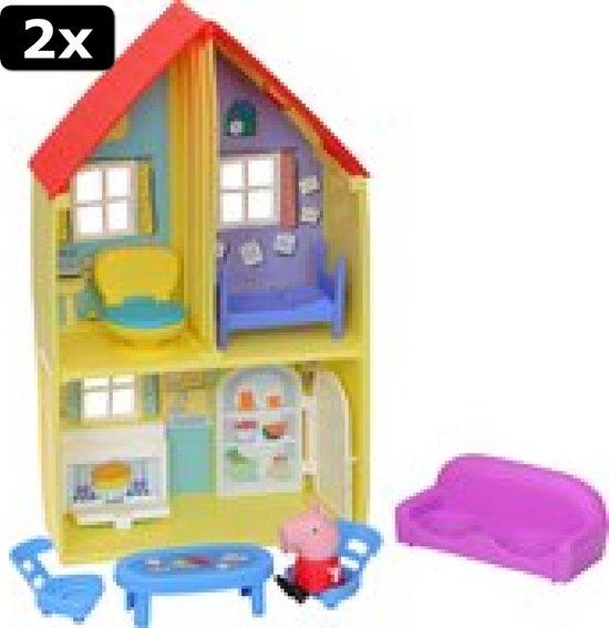 2x Peppa Pig Peppa's Huis Speelset - Speelfiguur | bol.com