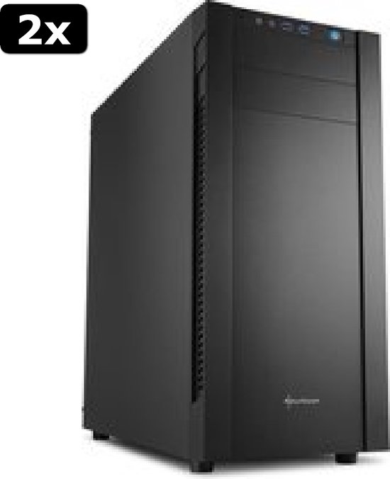 2x Sharkoon S25-V - PC Behuizing - Zwart | bol.com