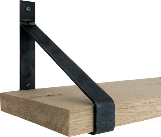 GoudmetHout Massief Eiken Wandplank - 40x25 cm - Industriële ...
