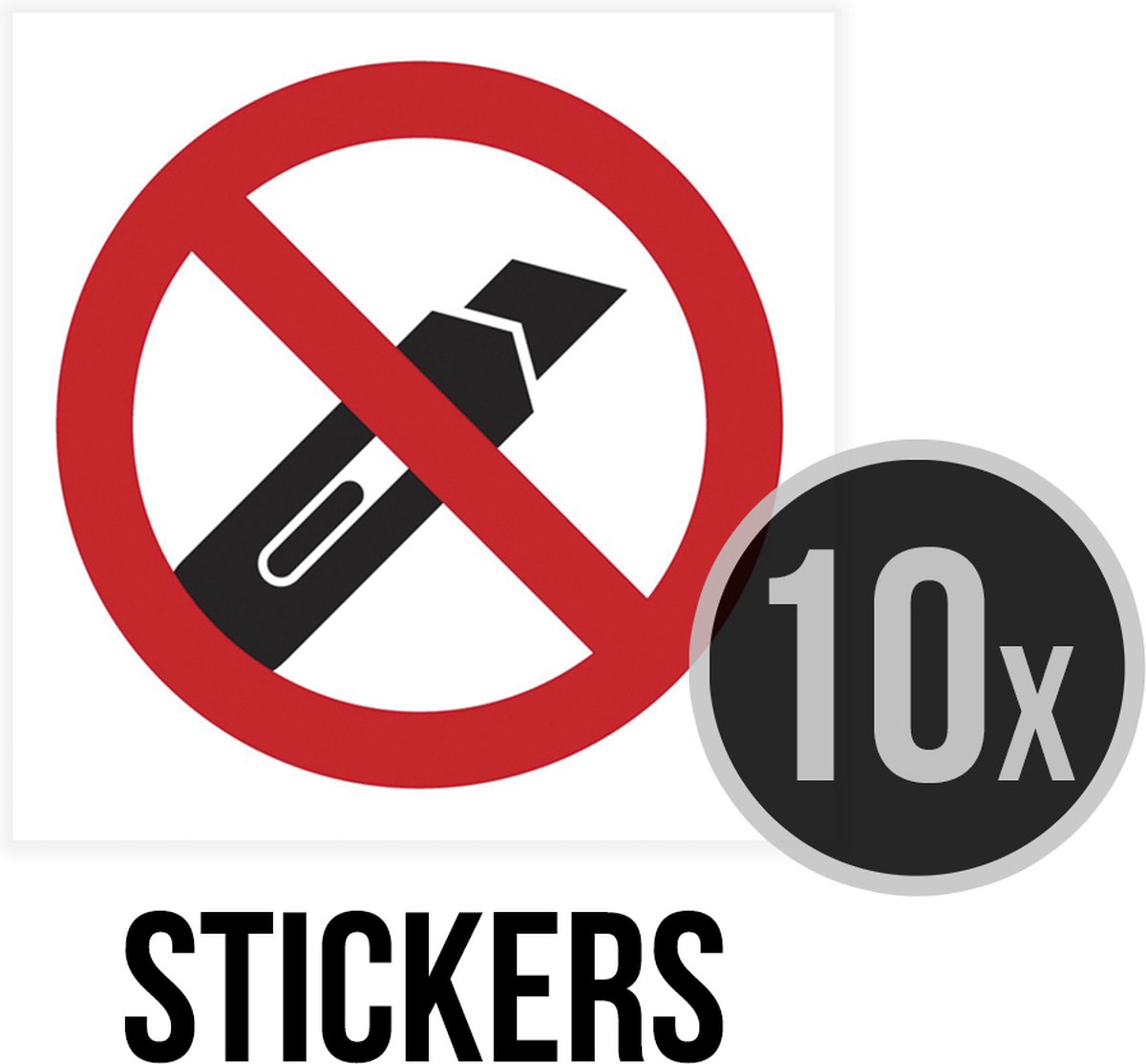 Stickers | Pictogram | Geen breekmes gebruiken | Niet snijden ...