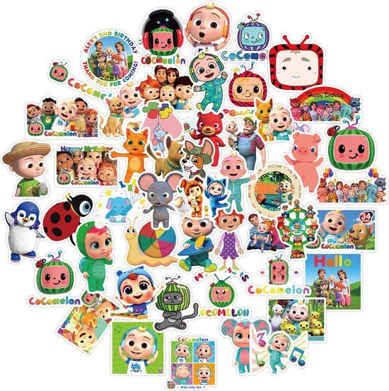 Cocomelon Stickers - Stickers Kinderen - set 50 stuks - Laptop Stickers ...