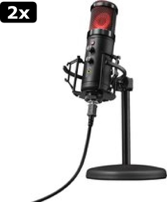 2x Trust GXT 256 Exxo - Microfoon - Gaming & Streaming - Zwart | bol.com