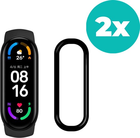Bescherming geschikt voor Xiaomi Mi Band 6 screenprotector - 2 stuks - Geschikt voor... | bol